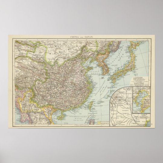 Map of China and Japan Poster | Zazzle.com