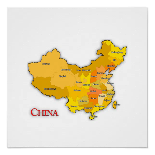 Map of China Poster | Zazzle