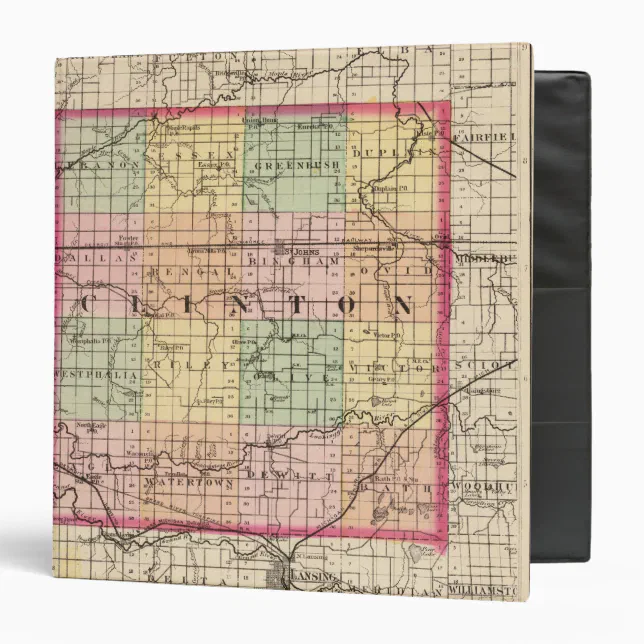 Map of Clinton County, Michigan Binder | Zazzle