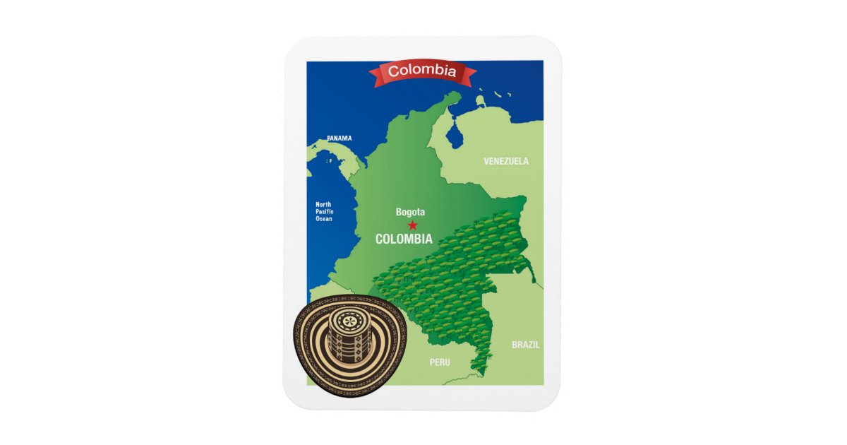 Map of Colombia Magnet | Zazzle