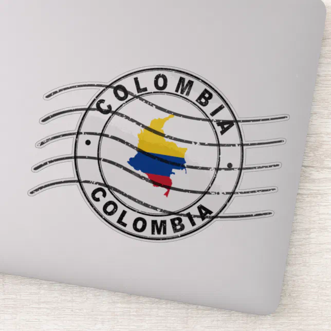 Map of Colombia, Postal Passport Stamp Sticker | Zazzle