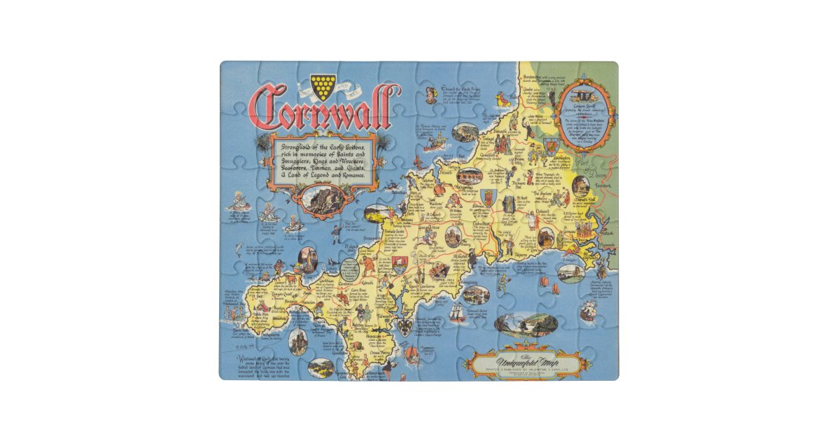 Map of Cornwall, England Jigsaw Puzzle | Zazzle