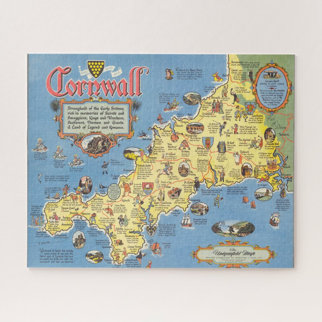 Map of Cornwall, England Jigsaw Puzzle | Zazzle