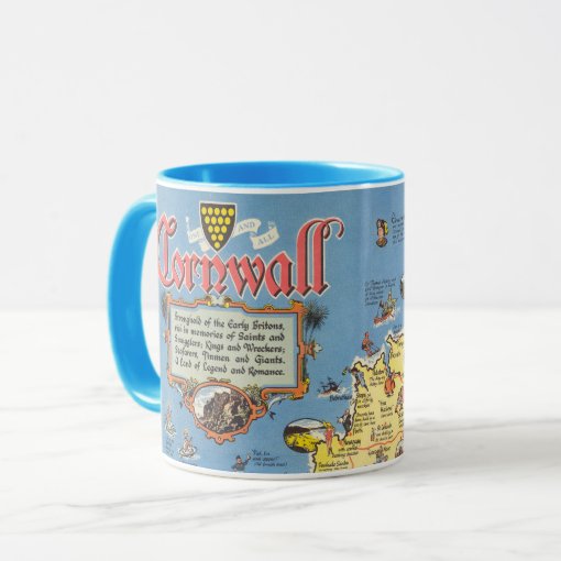 Map of Cornwall, England Mug | Zazzle