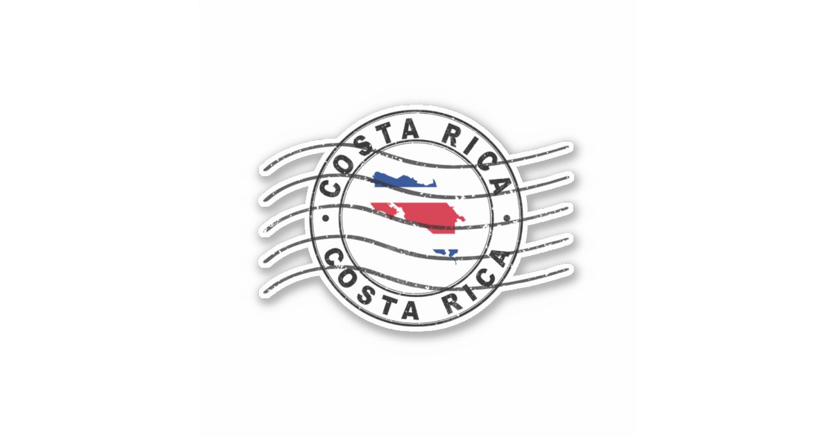 Map of Costa Rica, Postal Passport Stamp Sticker | Zazzle