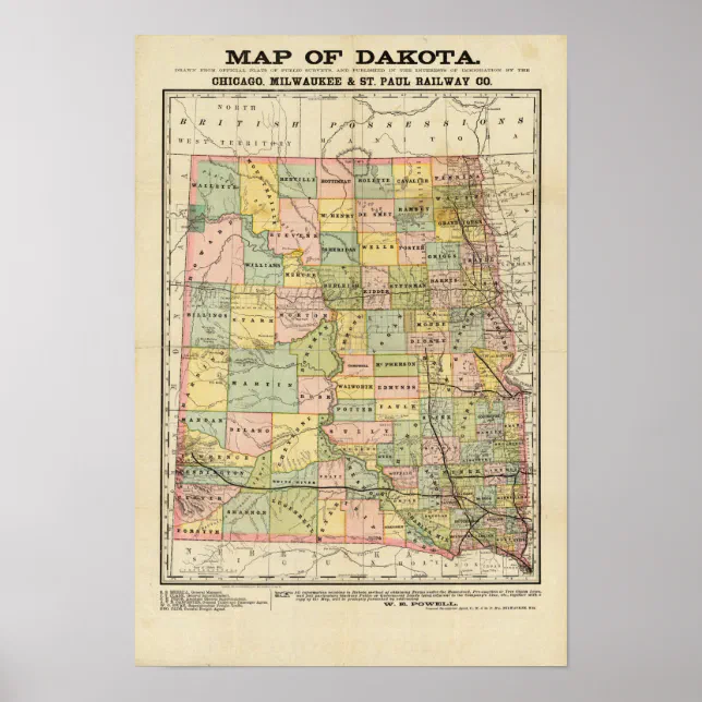 Map of Dakota Poster | Zazzle