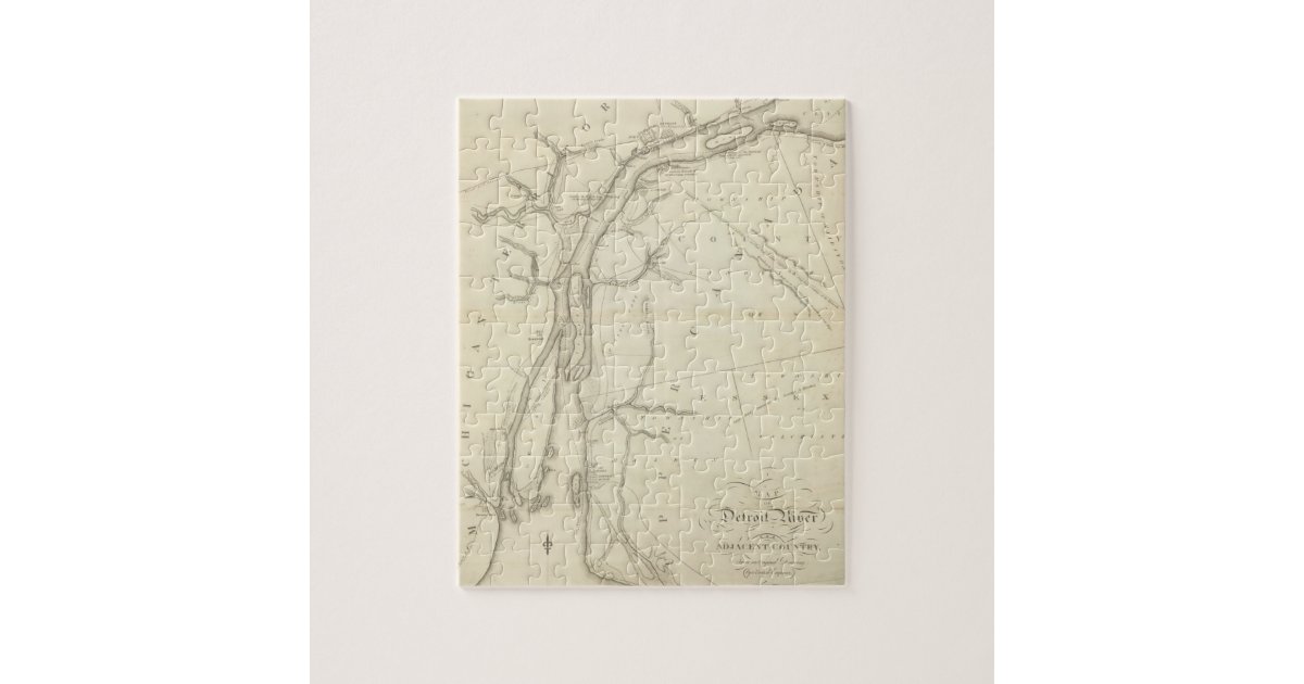 Map of Detroit River Jigsaw Puzzle | Zazzle