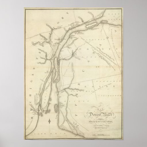 Map of Detroit River Poster | Zazzle