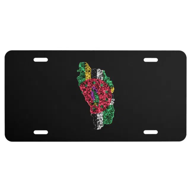 Map of Dominica, Polygonal mesh line map License Plate | Zazzle