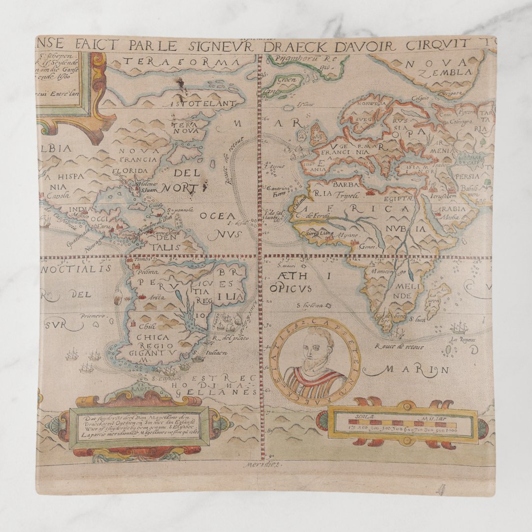Map of Drake's Circumnavigation of the Globe Trinket Tray | Zazzle
