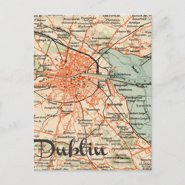 Map of Dublin Postcard | Zazzle