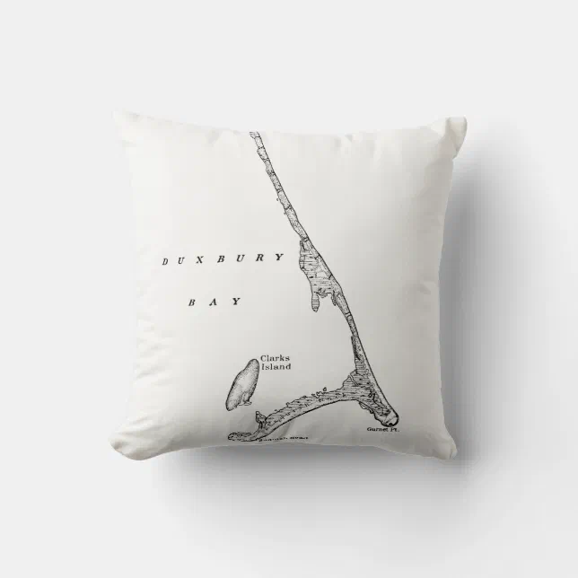 Map of Duxbury Beach Saquish Massachusetts Throw Pillow | Zazzle
