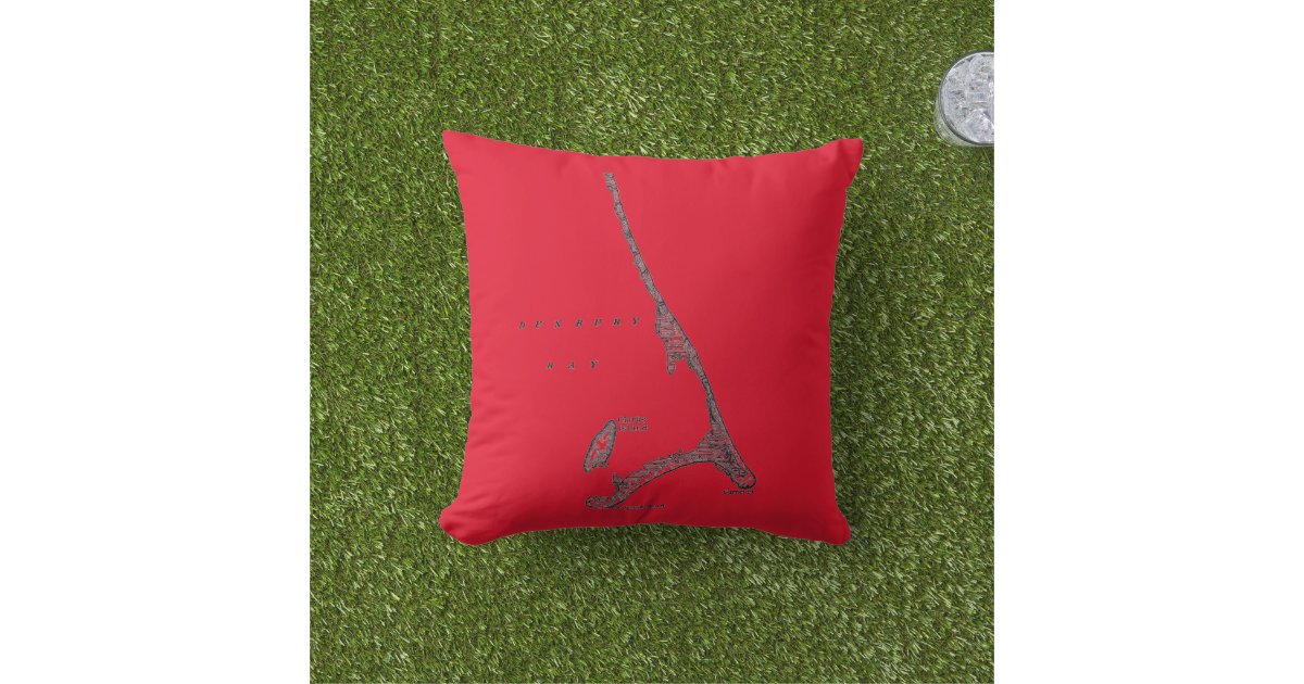 Map of Duxbury Beach Saquish Plymouth MA Outdoor Pillow | Zazzle