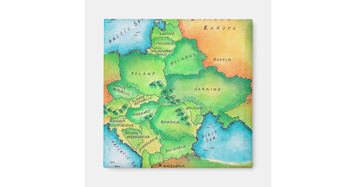 Map of Eastern Europe Magnet | Zazzle