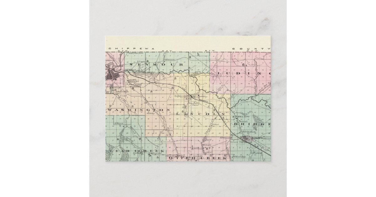 Map of Eau Claire County, State of Wisconsin Postcard | Zazzle