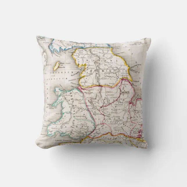 Map of England | Britannia Antiqua Throw Pillow | Zazzle