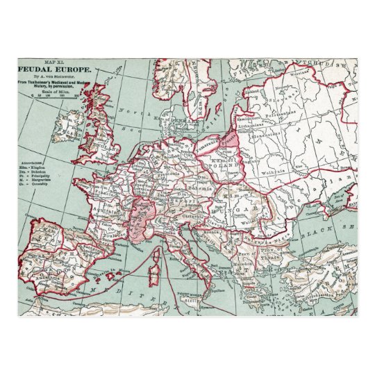 MAP OF EUROPE, 12th CENTURY Postcard | Zazzle.com