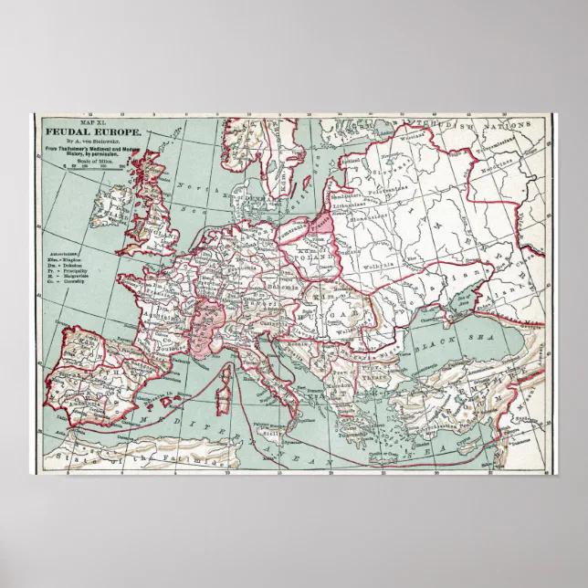 MAP OF EUROPE, 12th CENTURY Poster | Zazzle