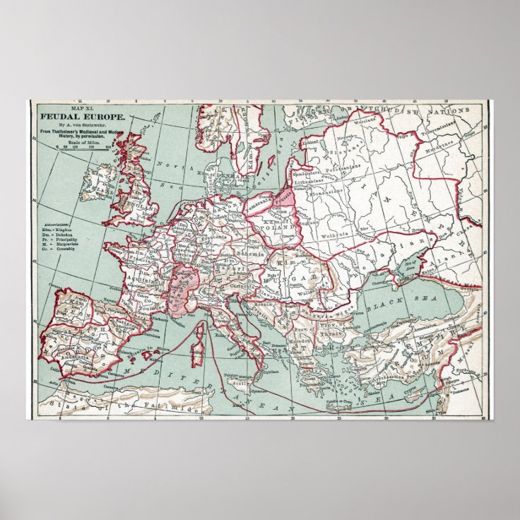 MAP OF EUROPE, 12th CENTURY Poster | Zazzle