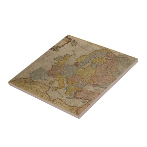 Map of Europe | 1700 Ceramic Tile | Zazzle