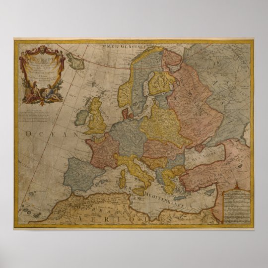 Map of Europe | 1700 Poster | Zazzle.com