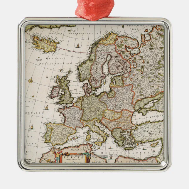 Map of Europe 4 Metal Ornament | Zazzle