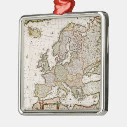 Map of Europe 4 Metal Ornament | Zazzle