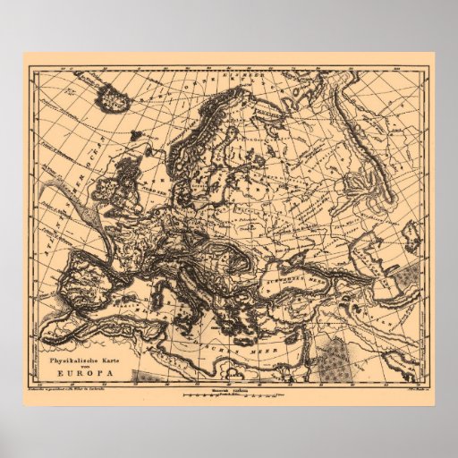 Map of Europe, circa 1890 - 1907 Poster | Zazzle