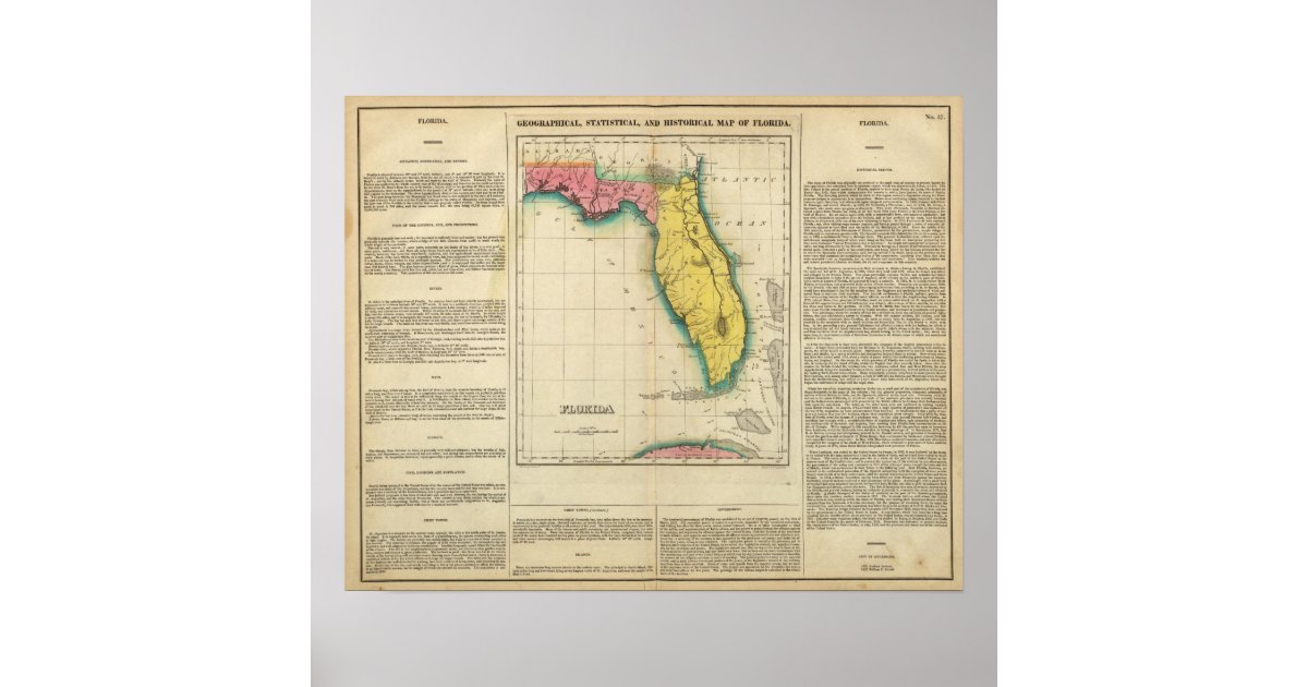 Map Of Florida Poster | Zazzle