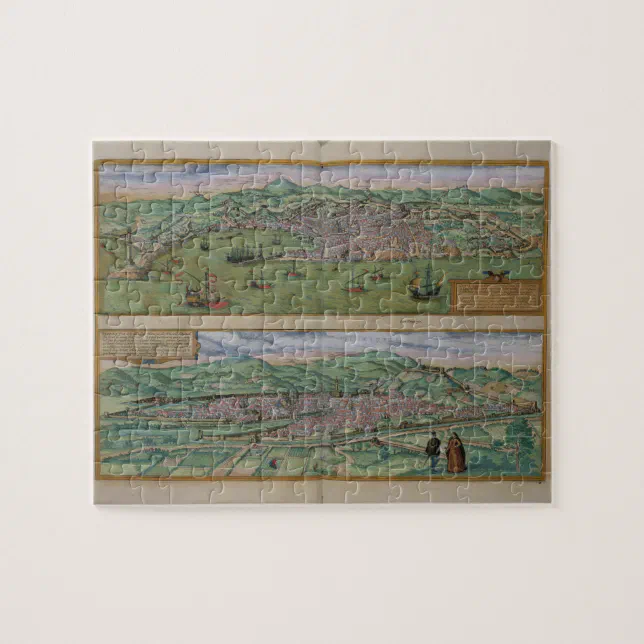 Map of Genoa and Florence, from 'Civitates Orbis T Jigsaw Puzzle | Zazzle