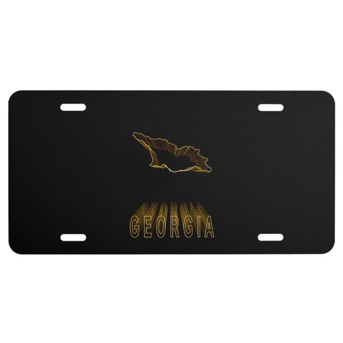 Map of Georgia, Gold Map License Plate | Zazzle.com