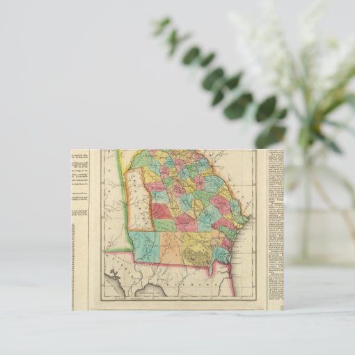 Map Of Georgia Postcard | Zazzle