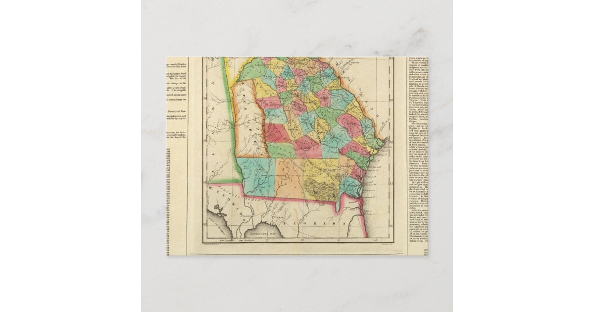 Map Of Georgia Postcard | Zazzle
