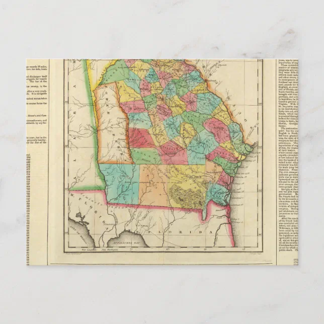 Map Of Georgia Postcard | Zazzle