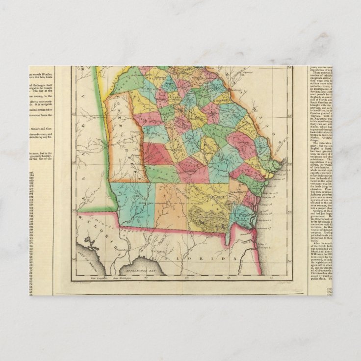 Map Of Georgia Postcard | Zazzle