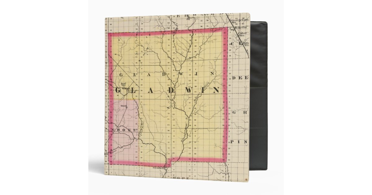 Map of Gladwin County, Michigan Binder | Zazzle