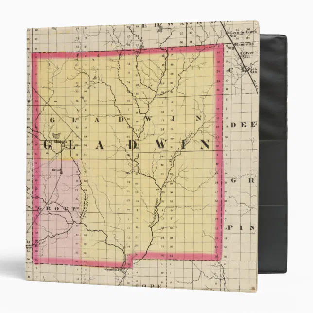 Map of Gladwin County, Michigan Binder | Zazzle
