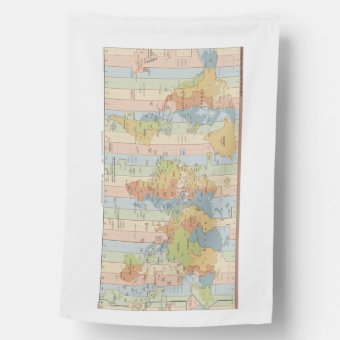 Map of Global Time Zones House Flag | Zazzle