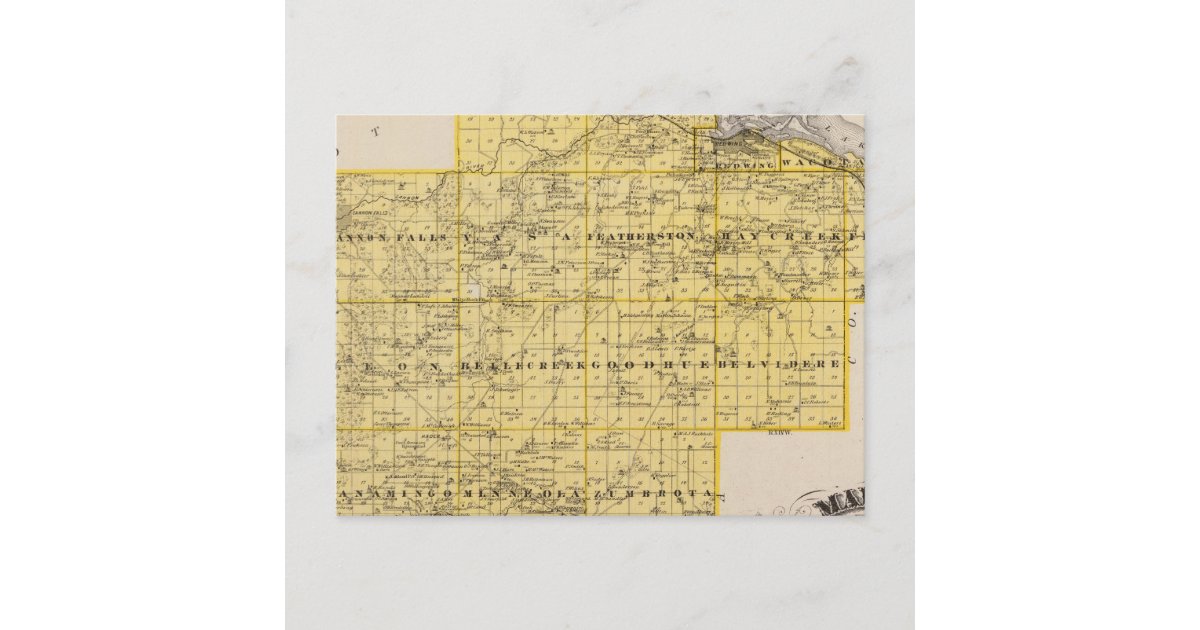 Map of Goodhue County, Minnesota Postcard | Zazzle