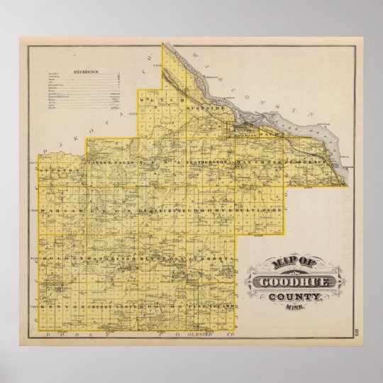Map of Goodhue County, Minnesota Poster | Zazzle.com