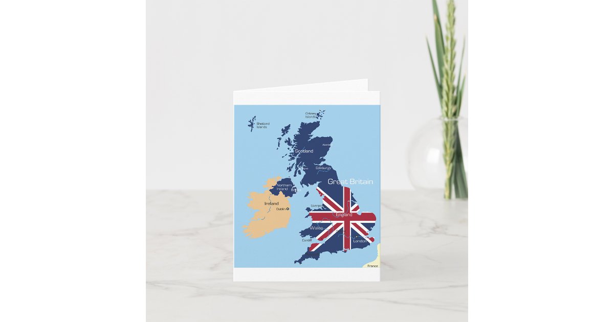 Map Of Great Britain Note Cards | Zazzle