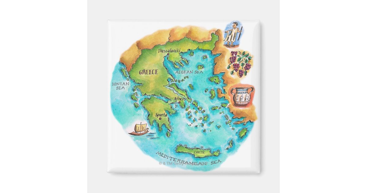 Map of Greece Isles Magnet | Zazzle