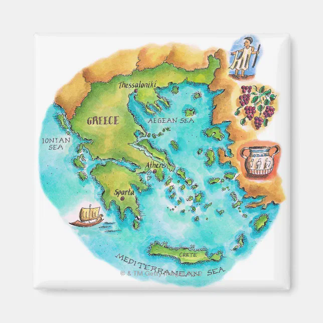 Map of Greece Isles Magnet | Zazzle