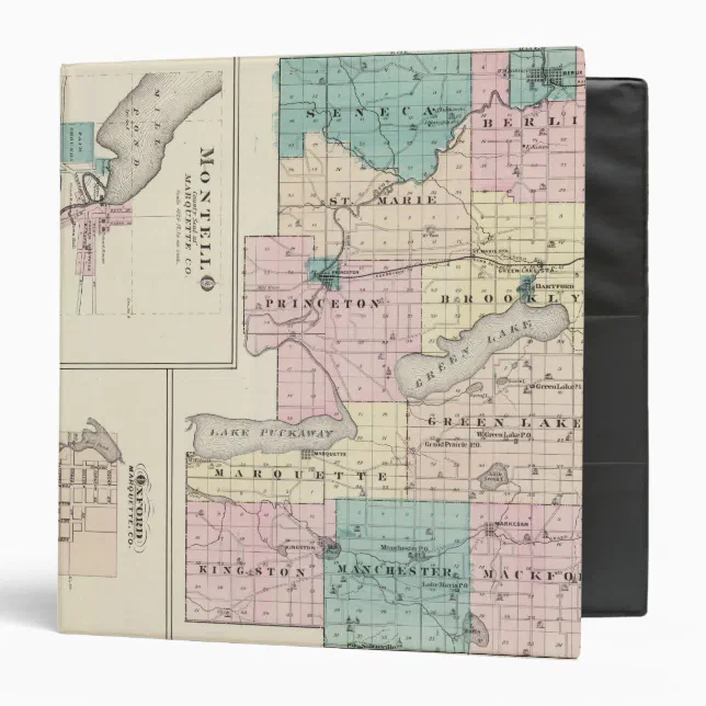 Map of Green Lake County, State of Wisconsin Binder | Zazzle