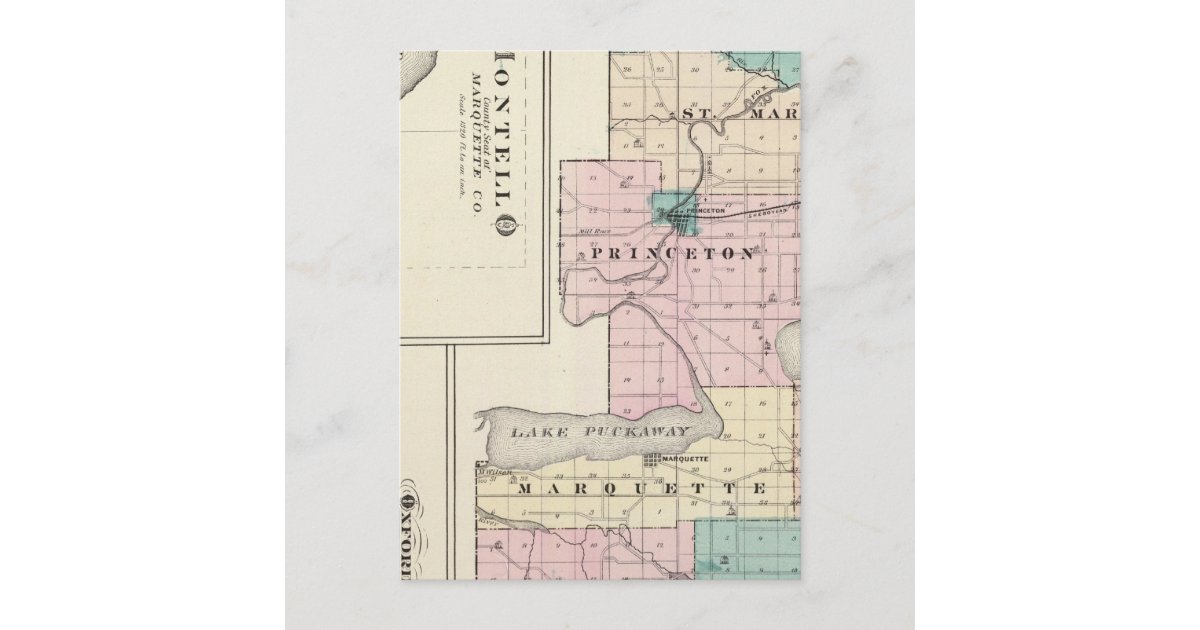 Map of Green Lake County, State of Wisconsin Postcard | Zazzle