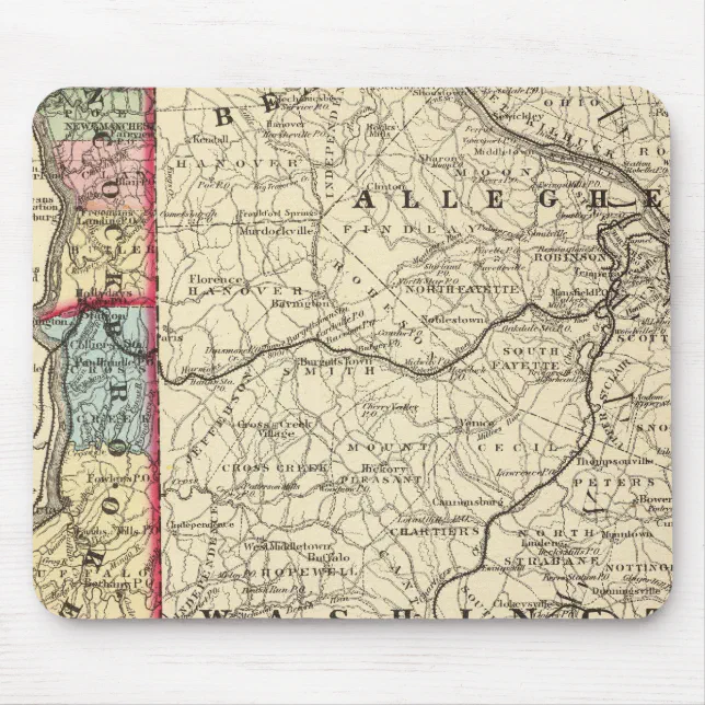 Map of Hancock, Brooke, Ohio, Marshall counties Mouse Pad | Zazzle
