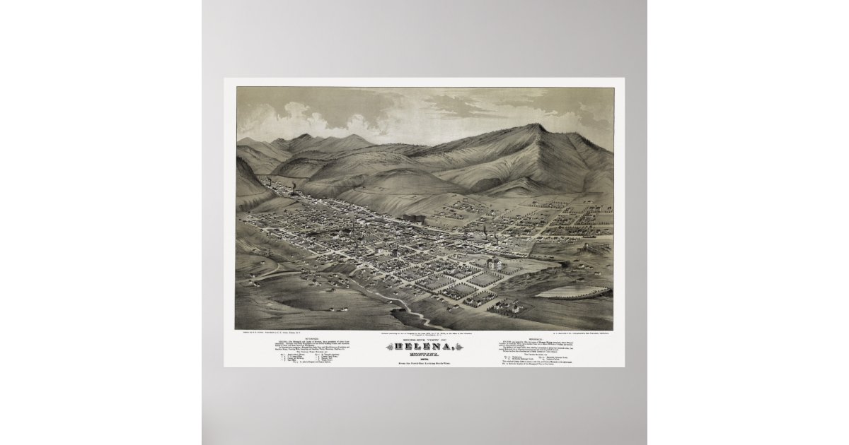 MAP of HELENA MONTANA 1875 Poster | Zazzle