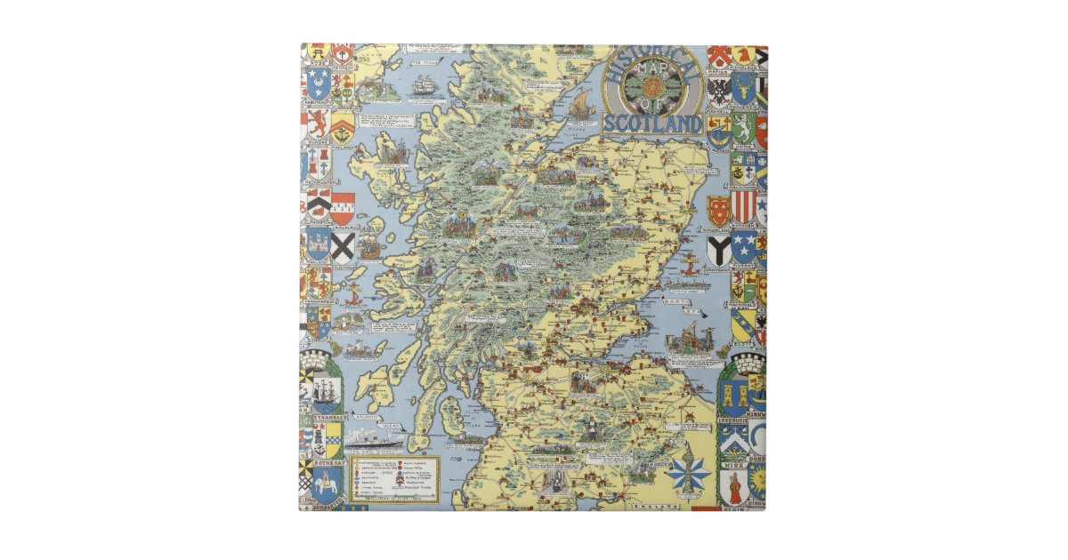 Map of Historical Scotland Ceramic Tile | Zazzle