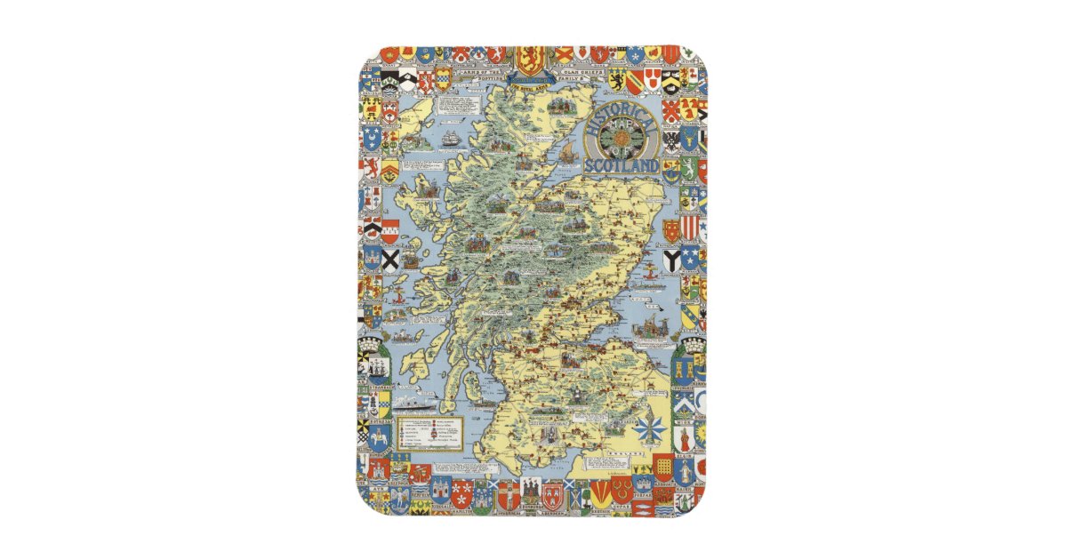 Map of Historical Scotland Magnet | Zazzle