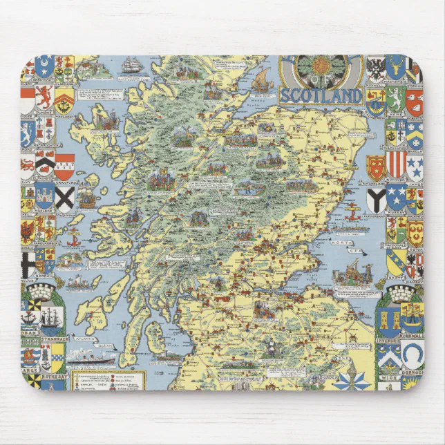 Map of Historical Scotland Mouse Pad | Zazzle
